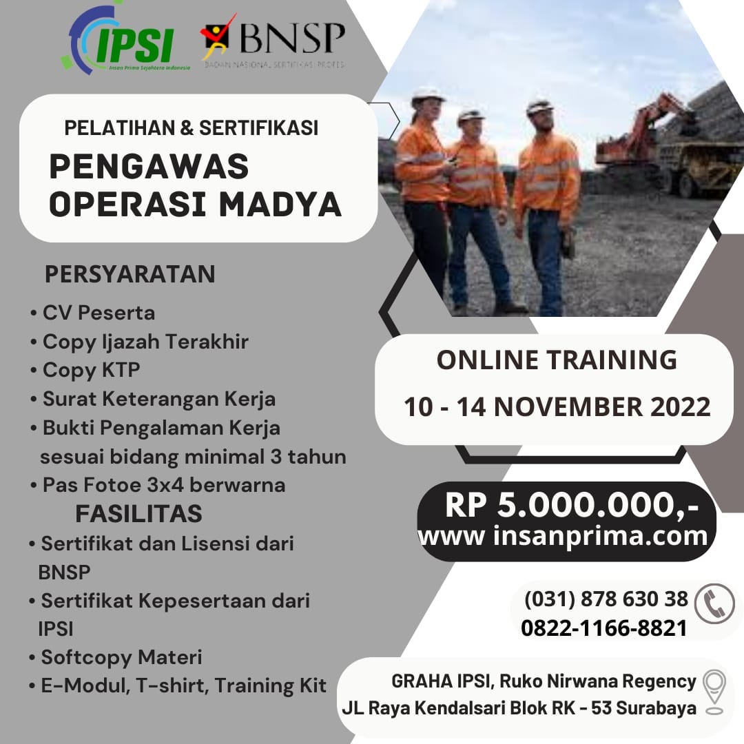 PENGAWAS OPERASI PERTAMA (POP) BNSP TERLENGKAP, WA (0822-1166-8821 ...