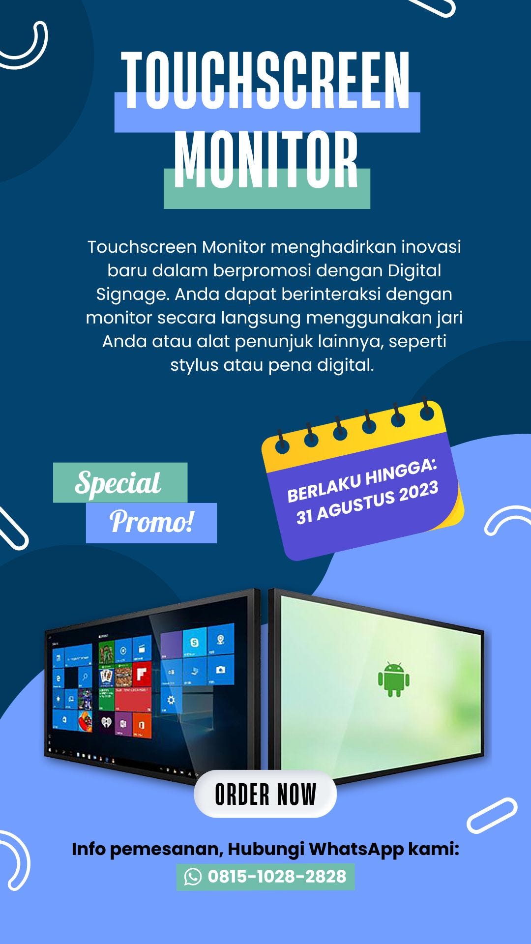 PROMO, Monitor Touchscreen Untuk Presentasi, WA: 0815–1028–2828 ...