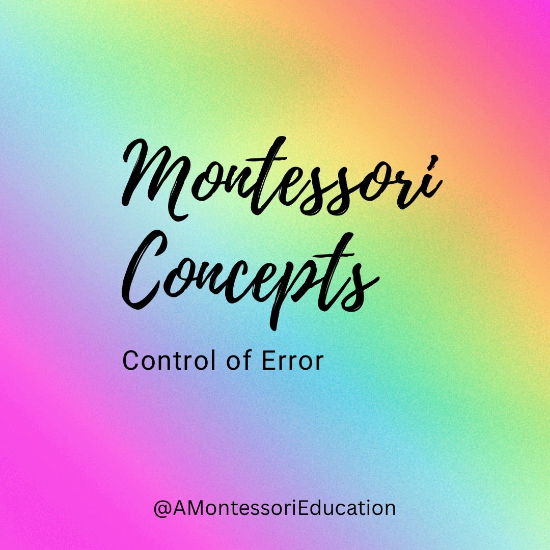 Control of Error: The Joy of Self-Correction | by A Montessori ...
