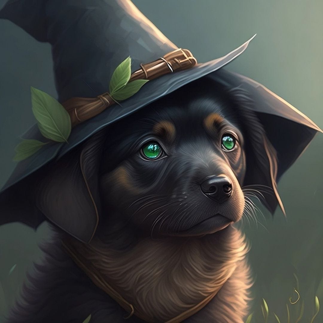 The Enchanting Adventures of Ebony the Witch Pup | by DogWhistleLLC ...