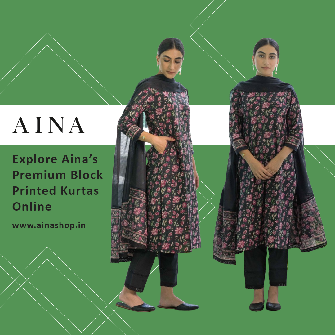 Explore Aina’s Premium Block Printed Kurtas Online. - Aina - Medium