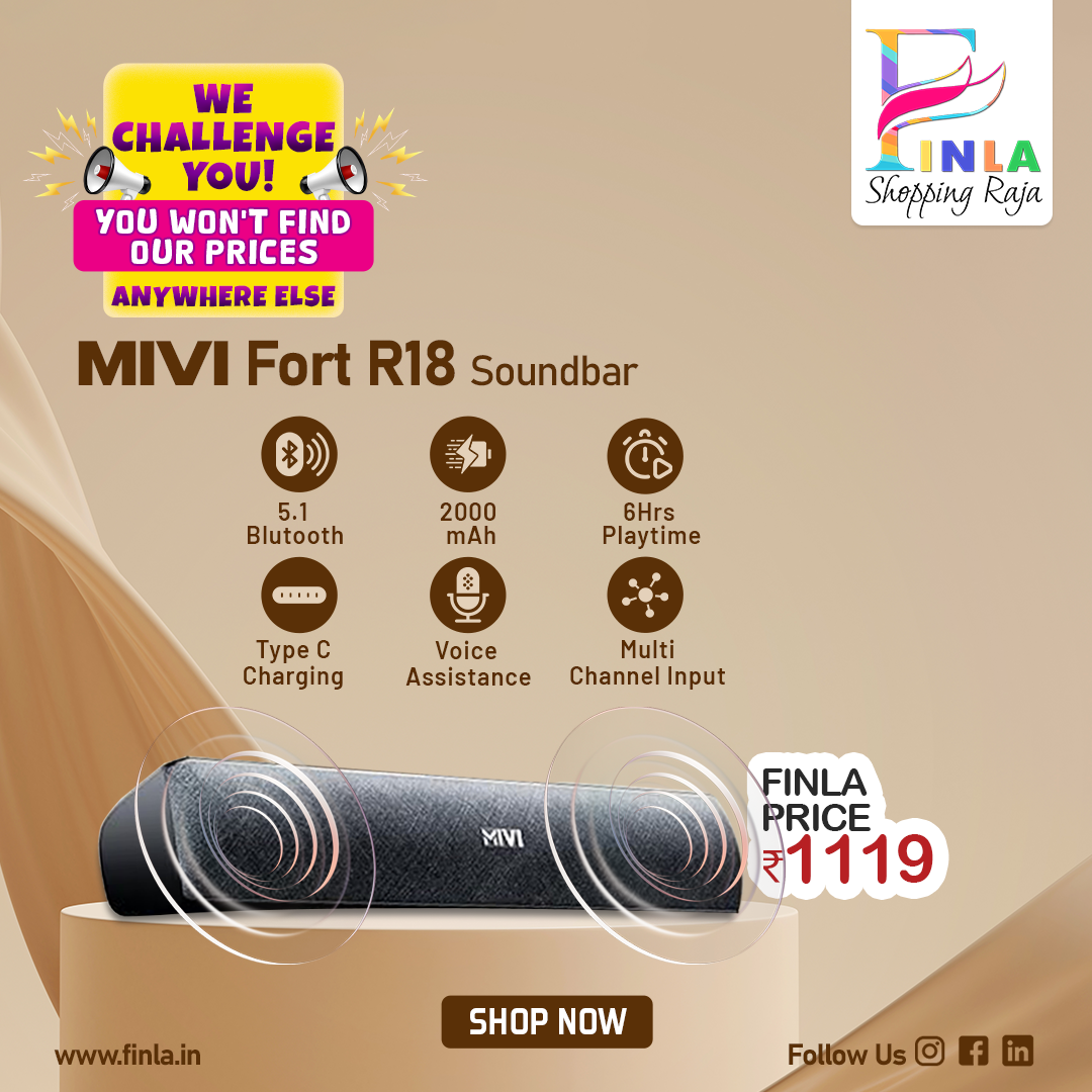 FINLA- SHOPPING RAJA👑 Get premium MIVI fort R18 Soundbar for just 1119😱 Finla offers high ...