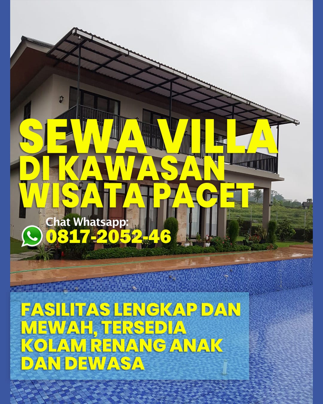 Bangunan Minimalis Modern, CALL 0817–2052–46, Sewa Villa Keluarga Pacet ...