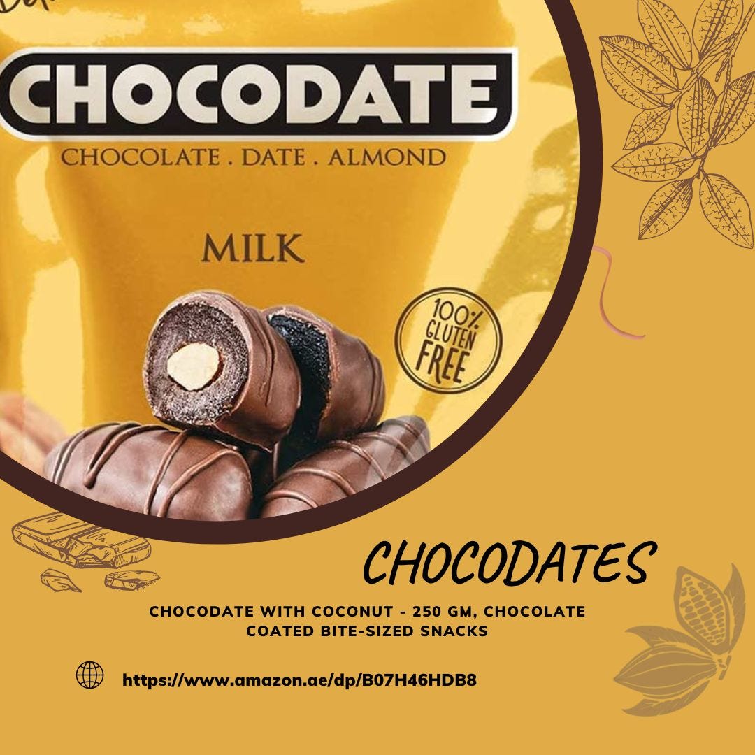 Chocodate with Coconut — 250 gm, Chocolate Coated Bite-Sized Snacks ...