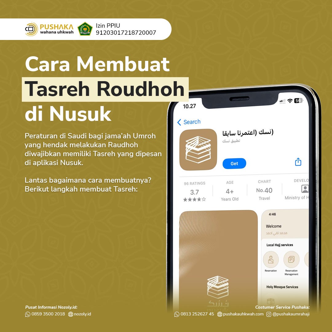 Cara Mudah Membuat Tasreh Izin Raudhah di Aplikasi Nusuk | by Pushaka ...