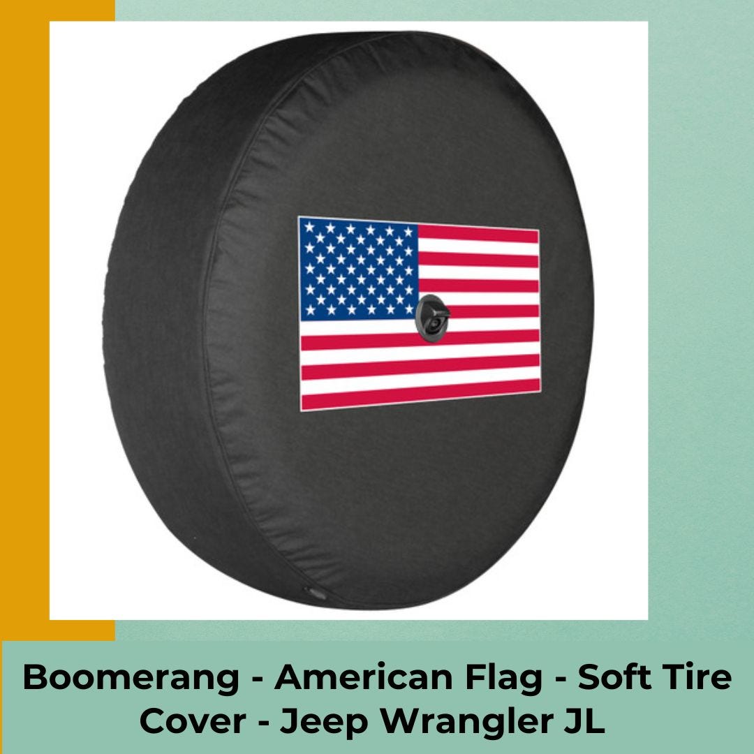 Boomerang — American Flag — Soft Tire Cover — Jeep Wrangler JL ...
