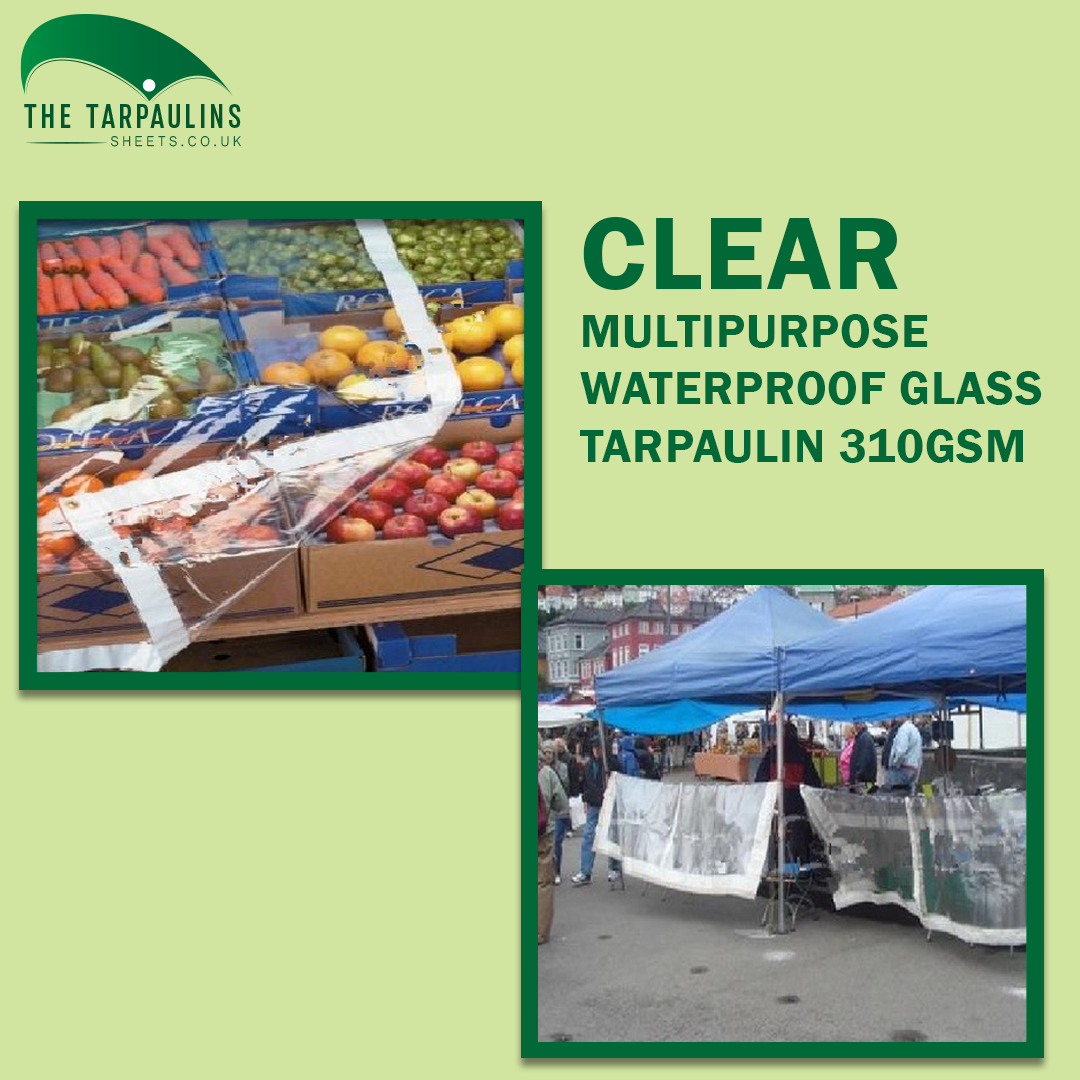 CLEAR MULTIPURPOSE WATERPROOF GLASS TARPAULIN 310GSM - Tarpalins Sheets ...