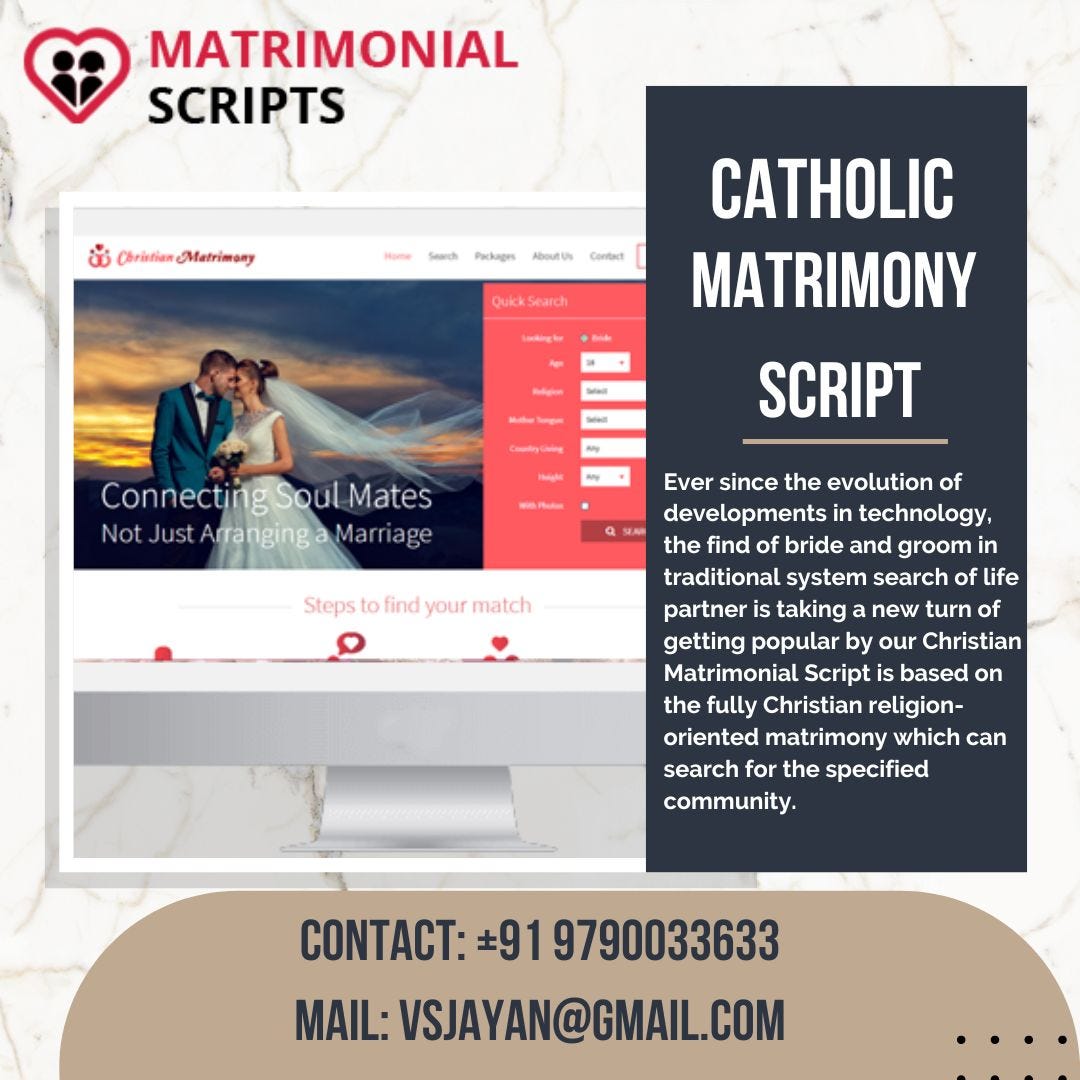 Catholic Matrimony Script. Our Christian Matrimonial Script is… | by Phpmlmsoftware | Medium