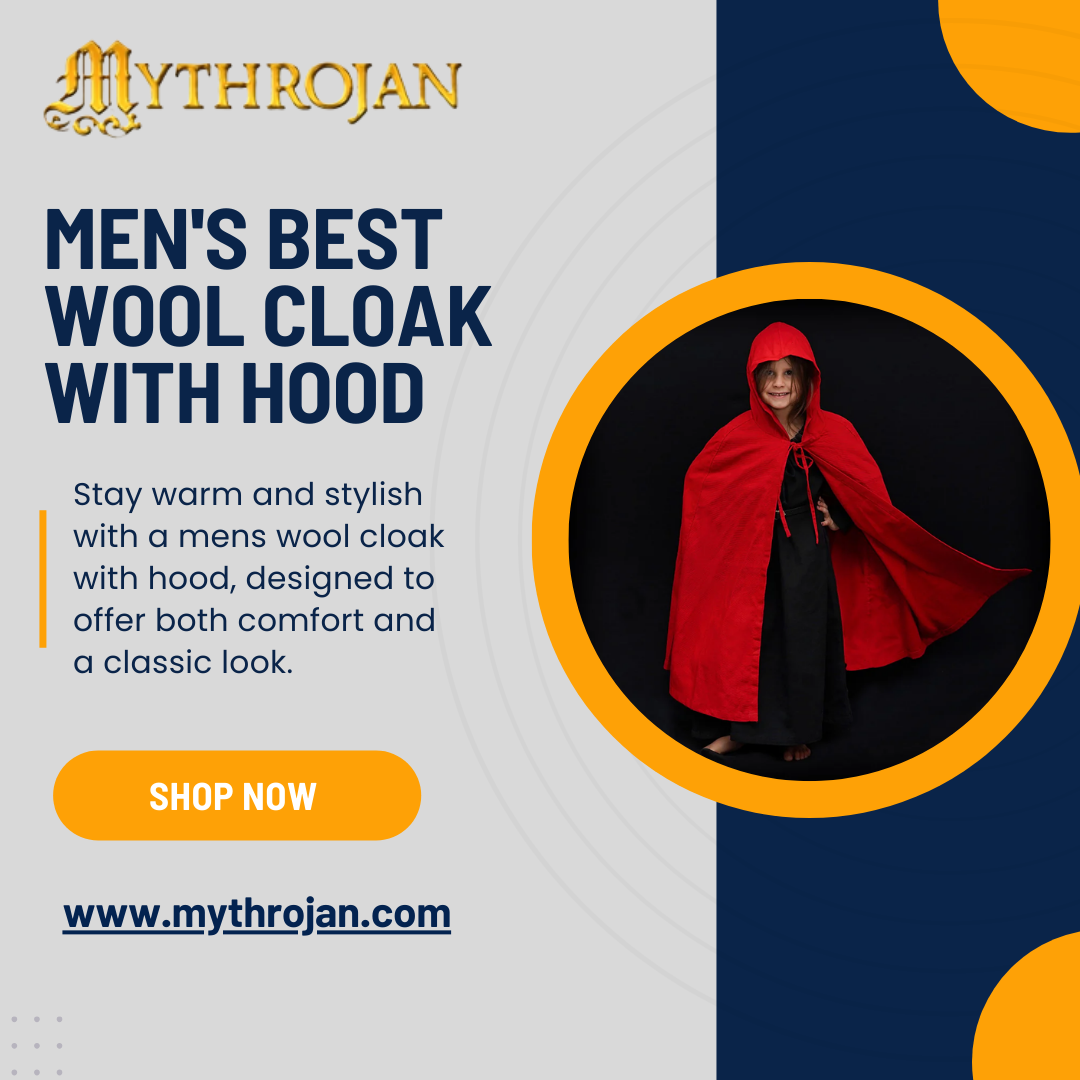 Men’s Best Wool Cloak with Hood — Mythrojan - Mythrojan - Medium