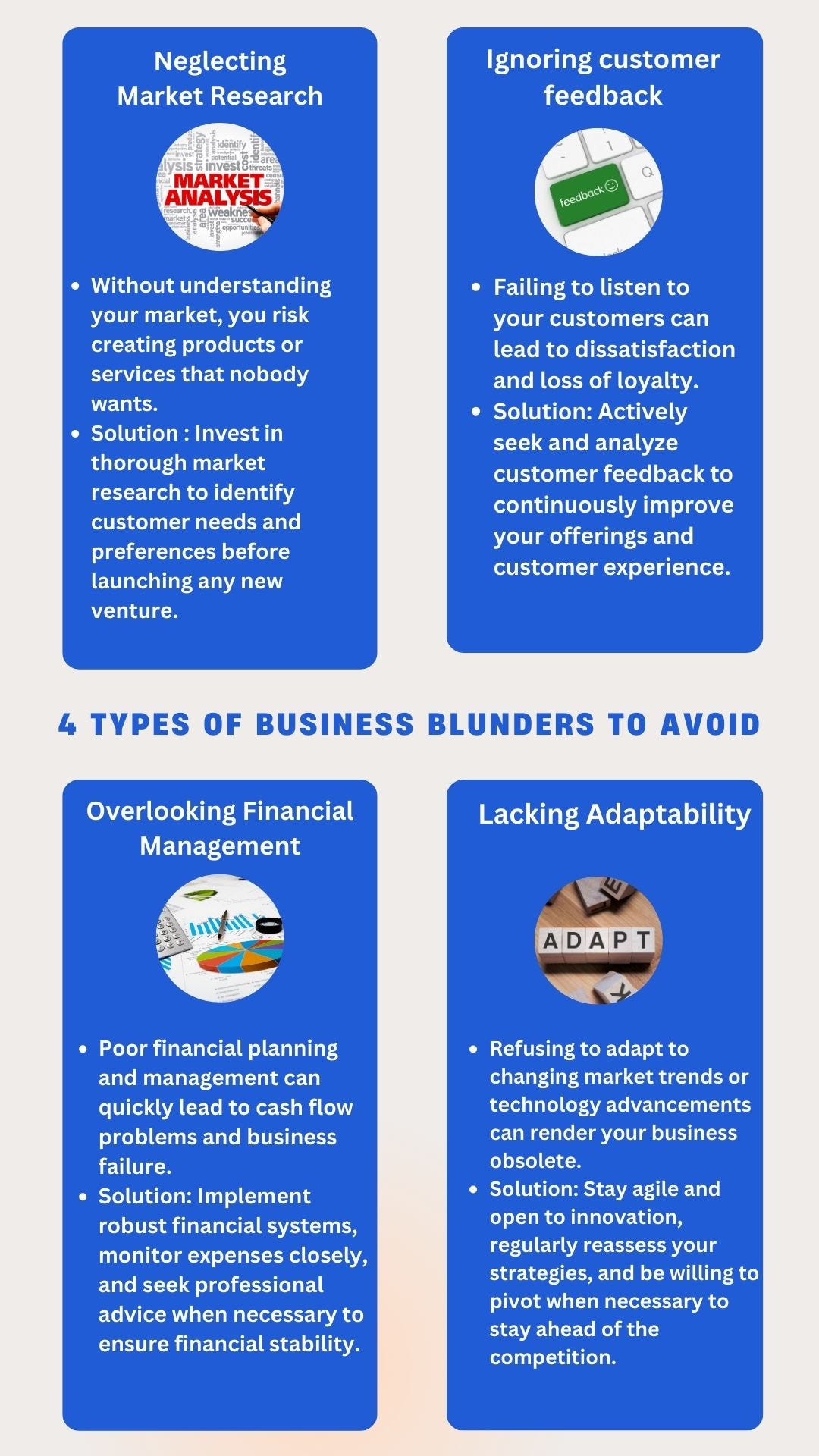 4 types Business Bluders to avoid - Infiniqe Marketing - Medium