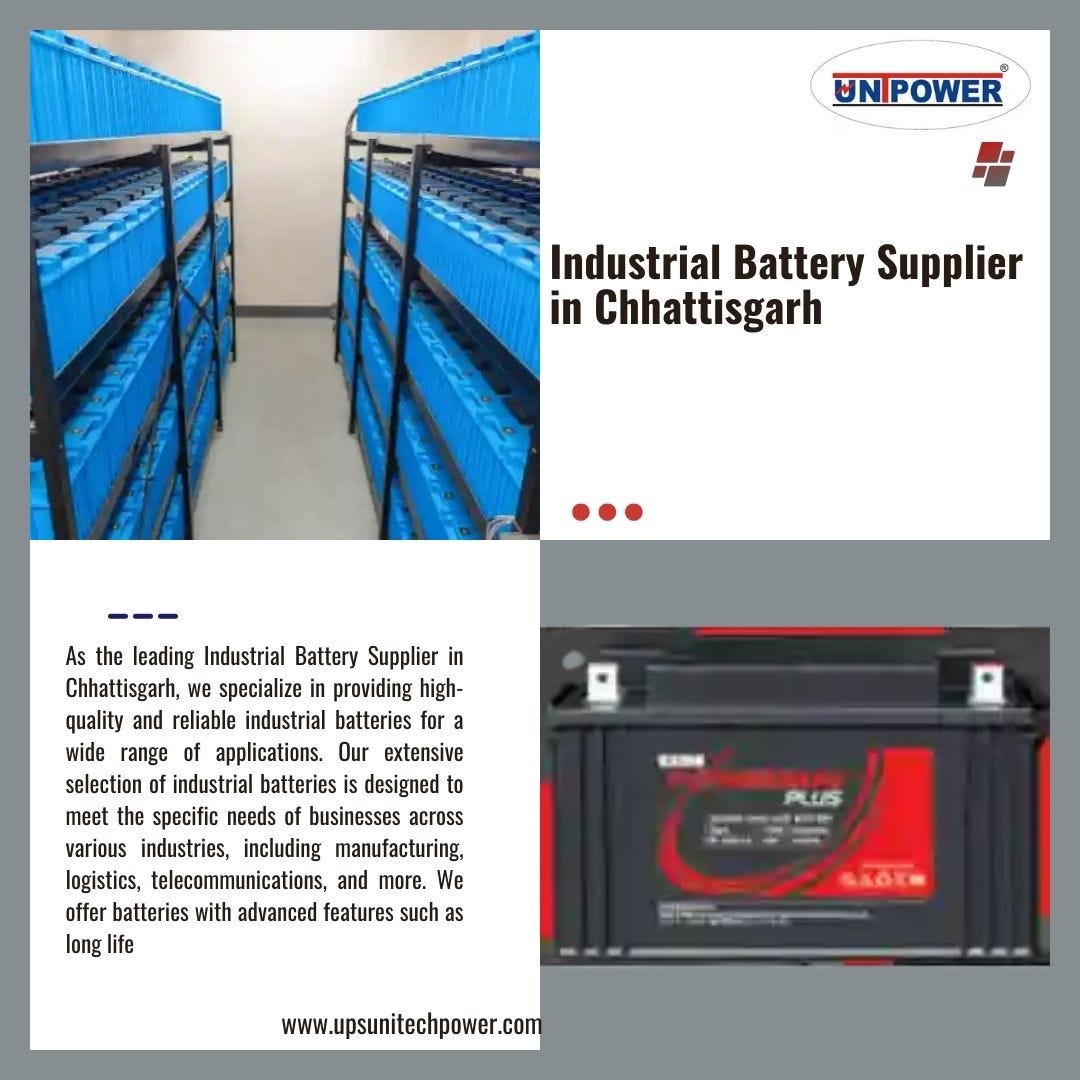 Industrial Battery Supplier in Chhattisgarh | by Unitech Power Systems ...