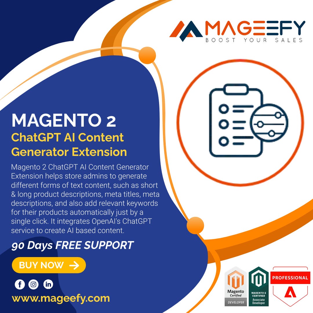 Magento 2 ChatGPT AI Content Generator Extension | by Mageefy - Hire Magento Developers @ $25 ...
