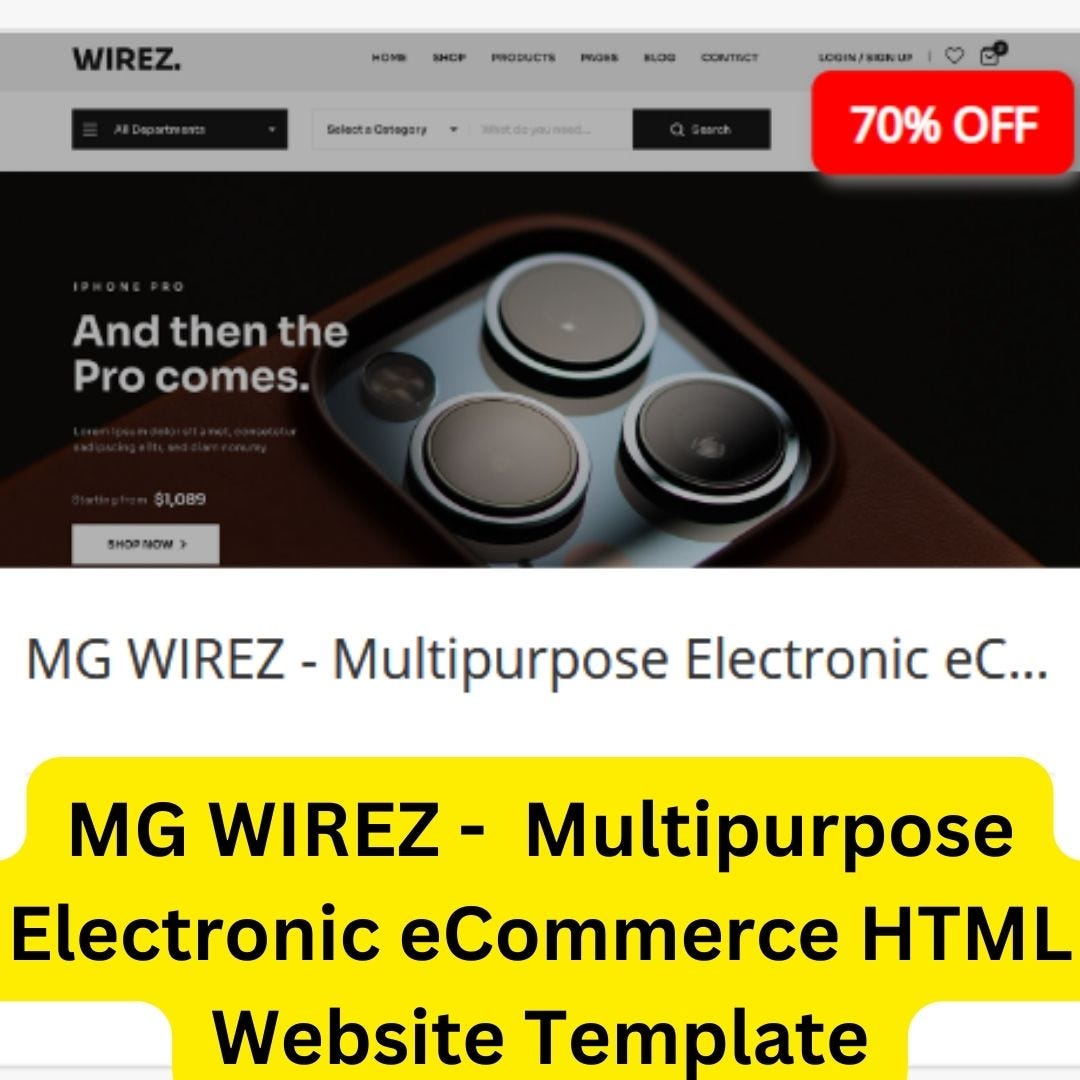 MG WIREZ — Multipurpose Electronic eCommerce HTML and Bootstrap Website ...