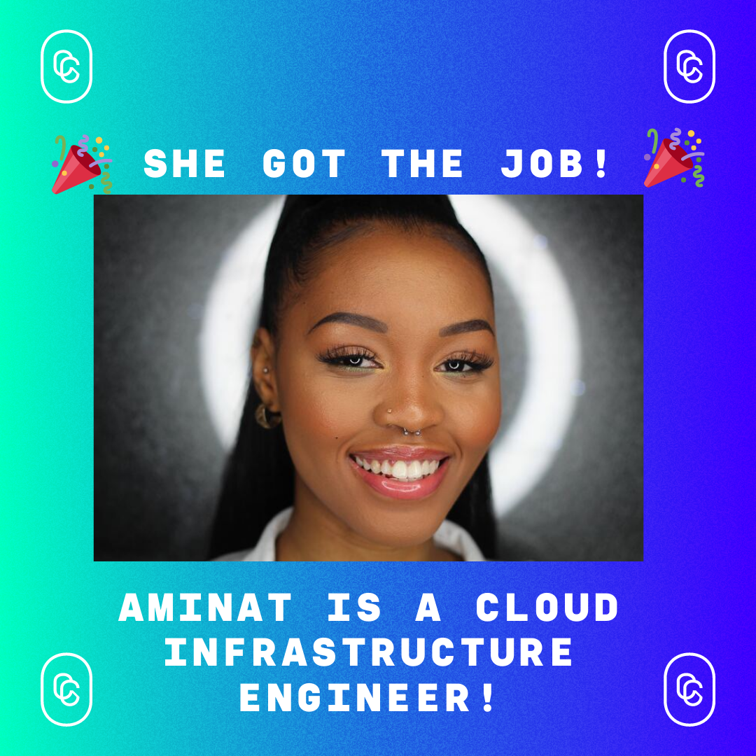 She got the job! Aminat is starting her role as a Cloud Infrastructure ...
