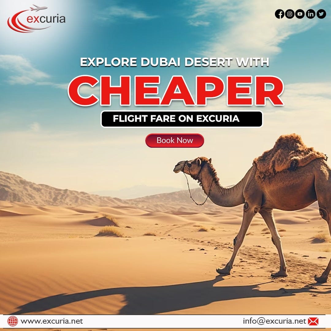 Explore the Dubai Desert with Cheaper Flight Fares on Excuria! Embark on a journey into the ...