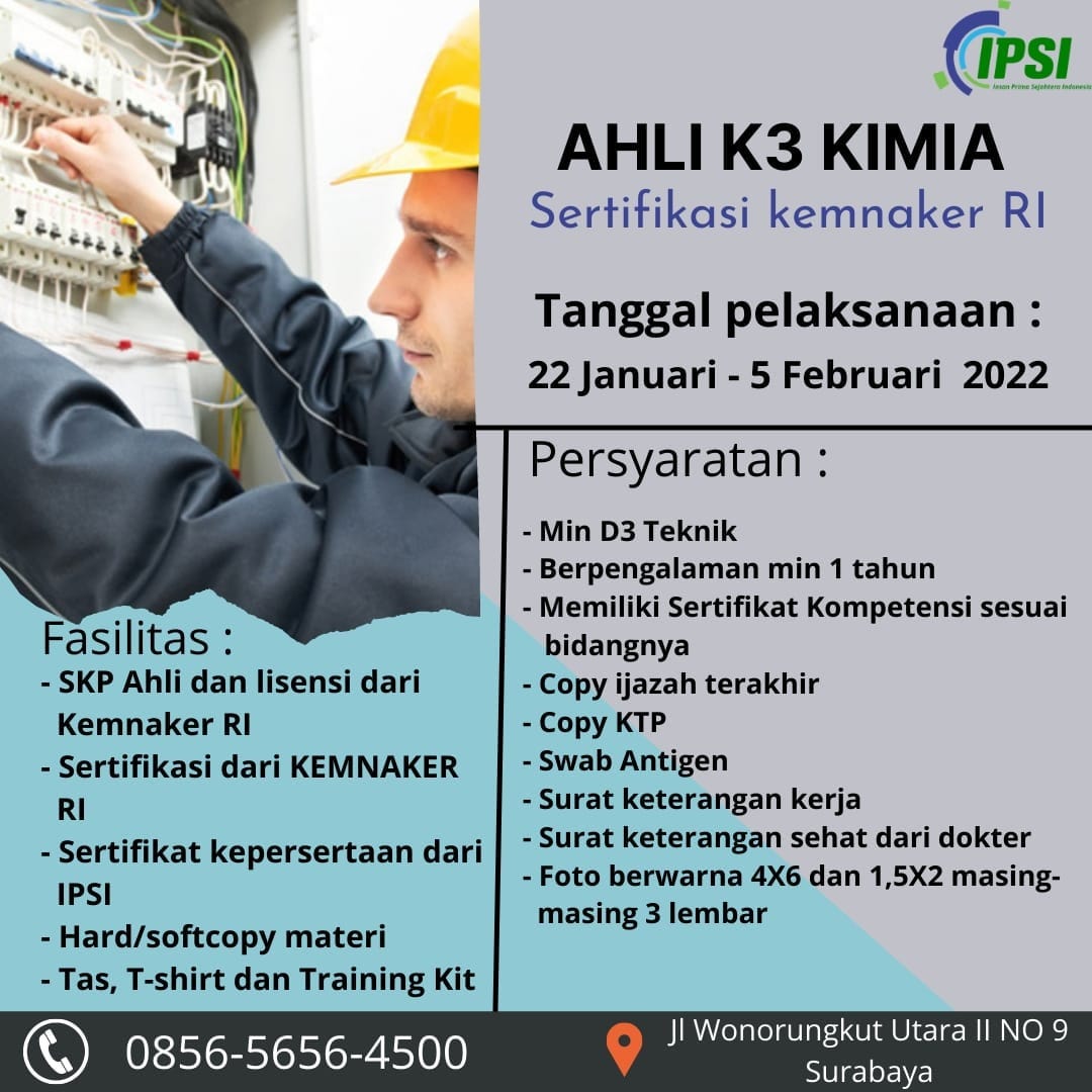 AHLI K3 KIMIA TERAMANAH, WA (0856-5656-4500), PELATIHAN AHLI K3 KIMIA ...