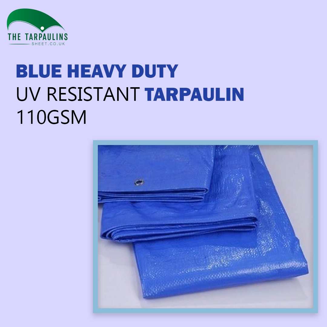 Blue Heavy Duty UV Resistant Tarpaulin 110gsm. - Tarpaulin Sheet - Medium