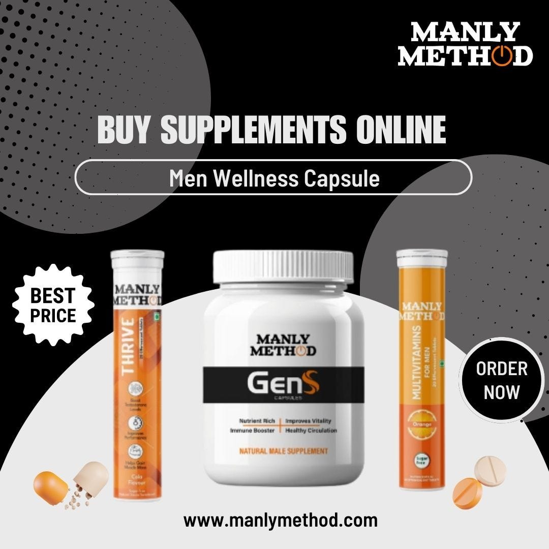 Buy Online Supplements | Men Wellness Capsule - Manly Method - Medium