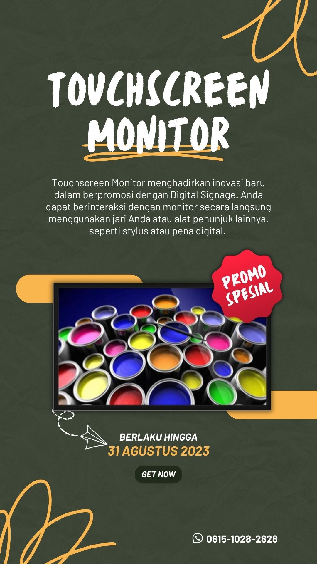 PROMO, Monitor Touchscreen Untuk Presentasi, WA: 0815–1028–2828 ...