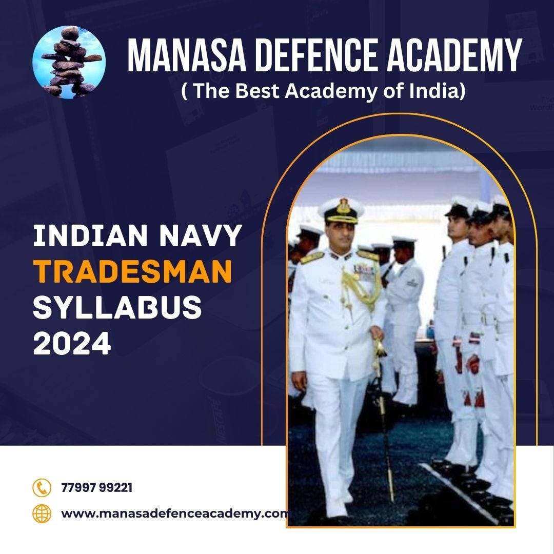 INDIAN NAVY TRADESMAN SYLLABUS 2024 | by manasadefenceacademy | Jul ...