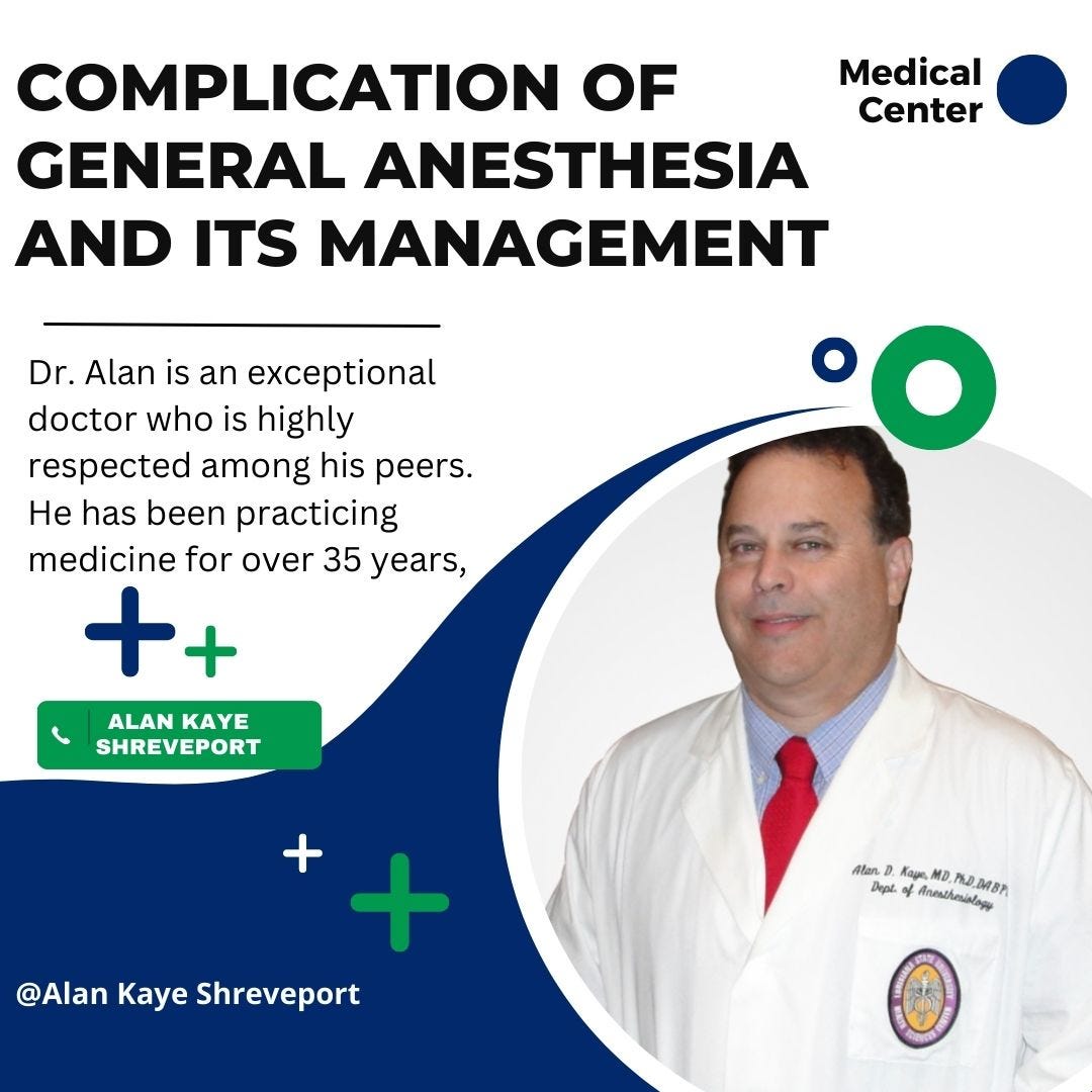 Alan Kaye Shreveport Shares the Complications of General Anesthesia and ...