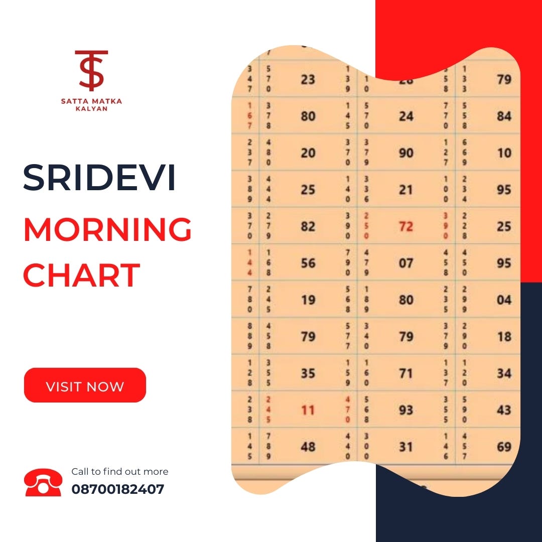 Sridevi Morning Chart: Myths and Realities - Sattamatkakaylan - Medium