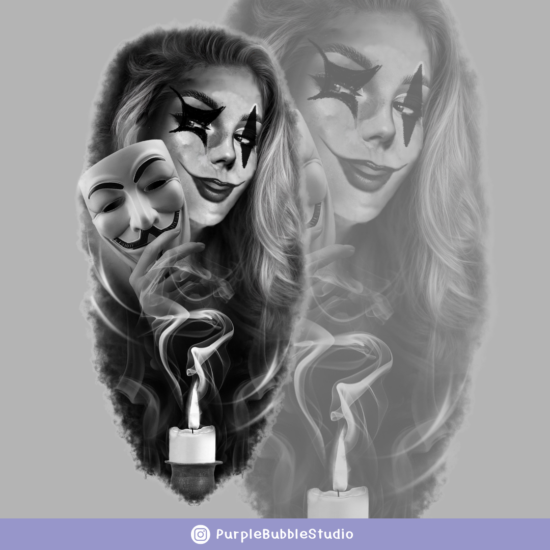 Tattoo Design: The Mysterious Woman Holding a Mask | by ...