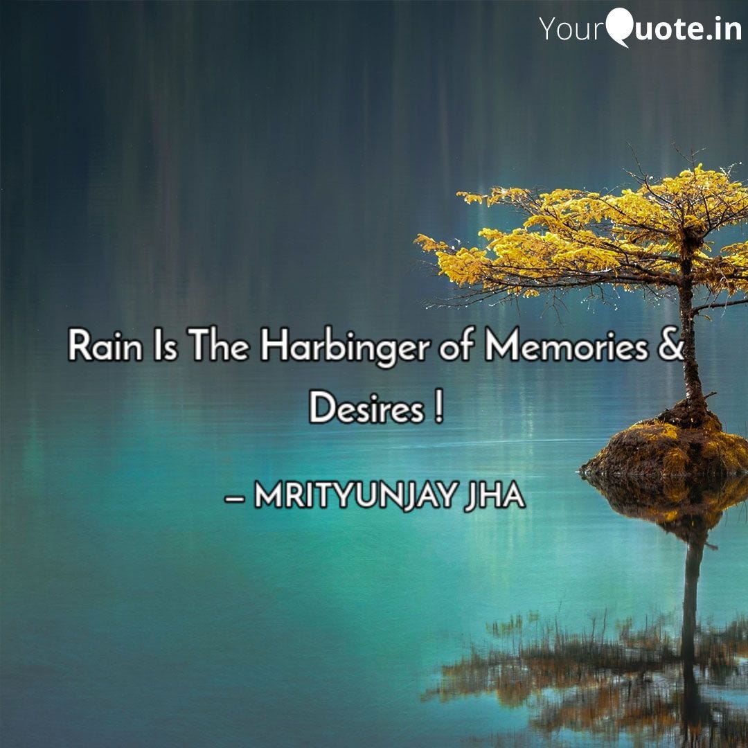 RAIN (A POEM) It's raining outside I can see the green trees soaking in ...