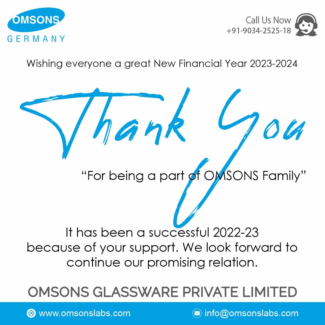 Thank You for being a part of Omsons Family - Omsons Glassware - Medium