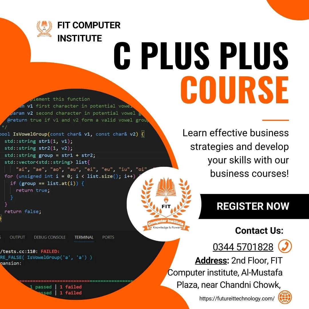 C++(Plus Plus) Course From FIT Computer Institute Rawalpindi & Islamabad | by FIT Computer ...