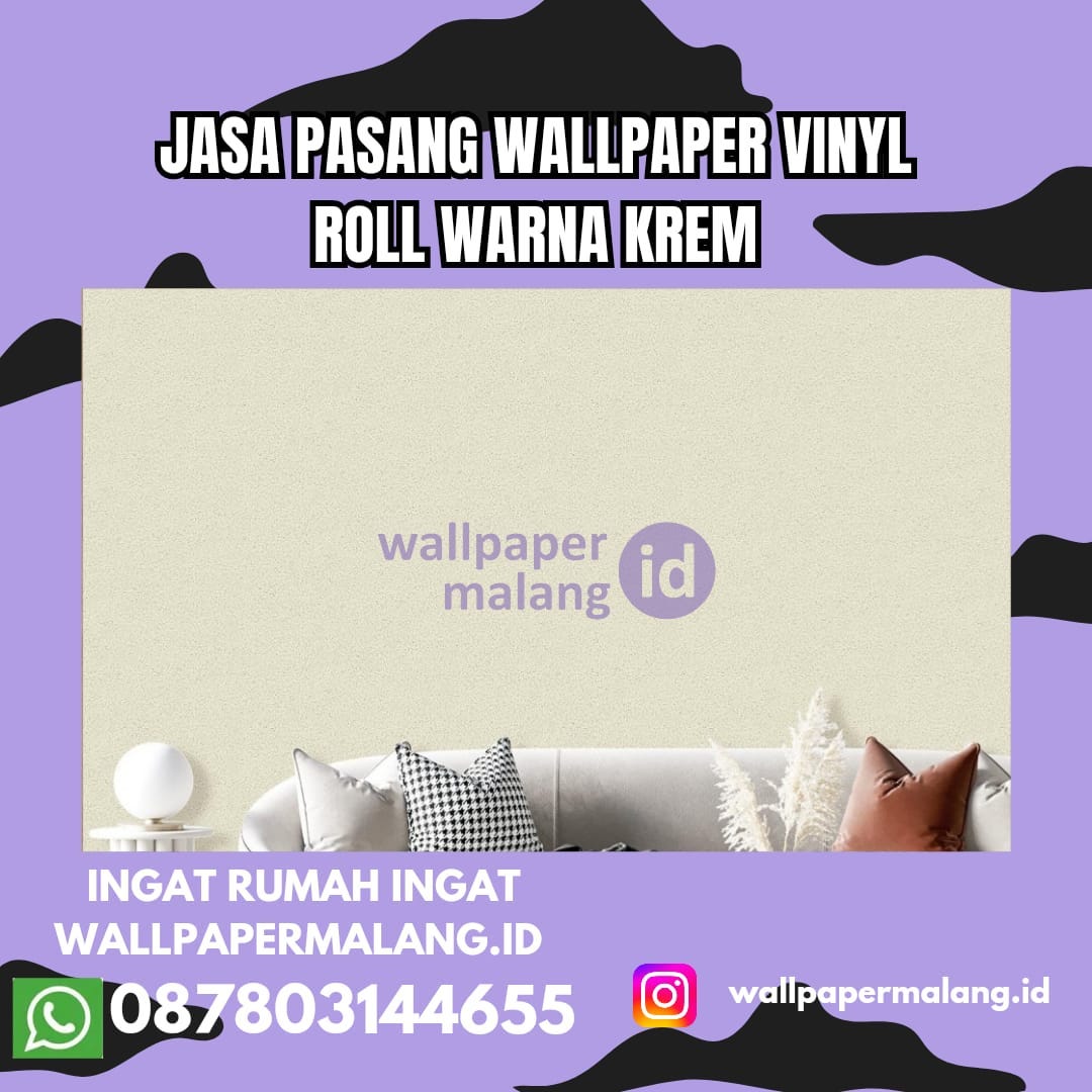 Jasa Pasang Wallpaper Vinyl Roll Warna Krem | by Jasawallpaperindonesia ...