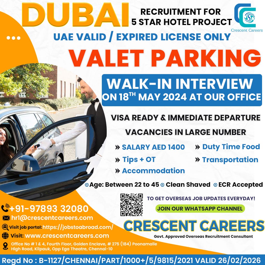 VALET PARKING - Abroad Job Updates Everyday! - Medium