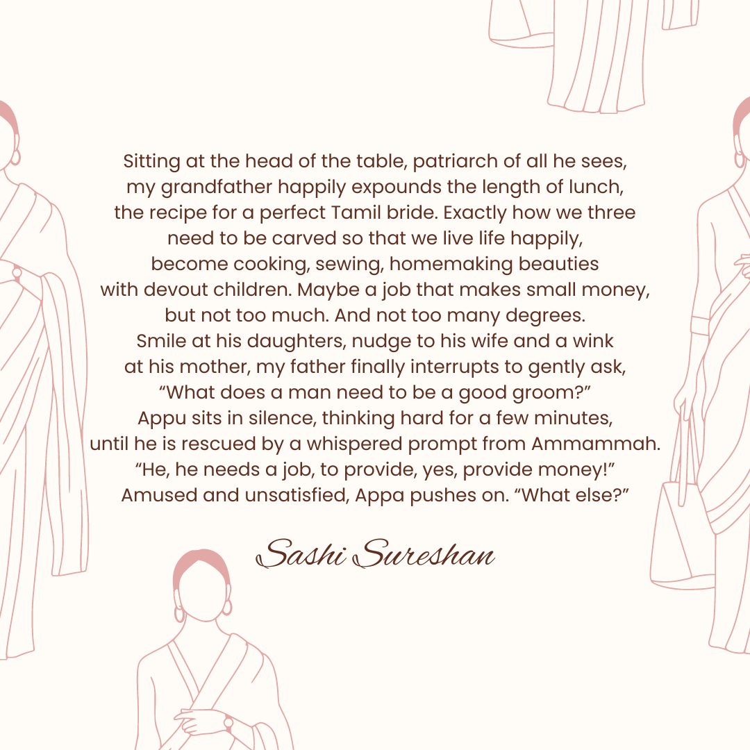 Recipe for a perfect Tamil bride. Sitting at the head of the table… | by Sashi Sureshan | Sep ...