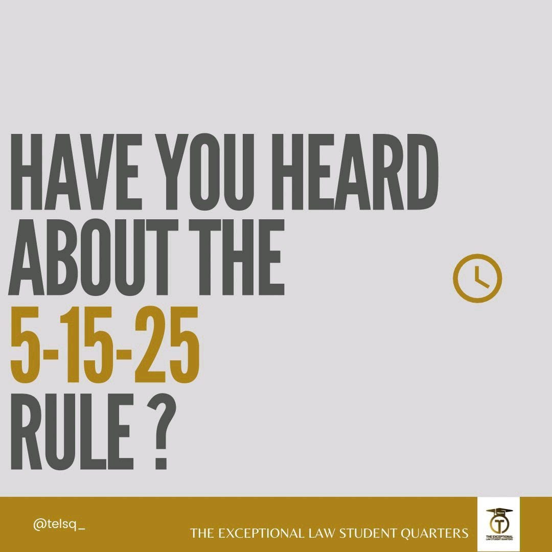 5–15–25. How to Study Without Getting Weary | by MBEGU by TELS-Q (Law ...