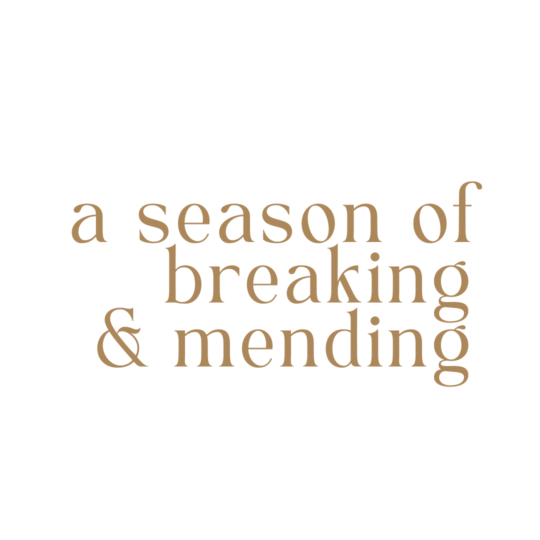 A season of breaking and mending. I am uncertain as I write this ...