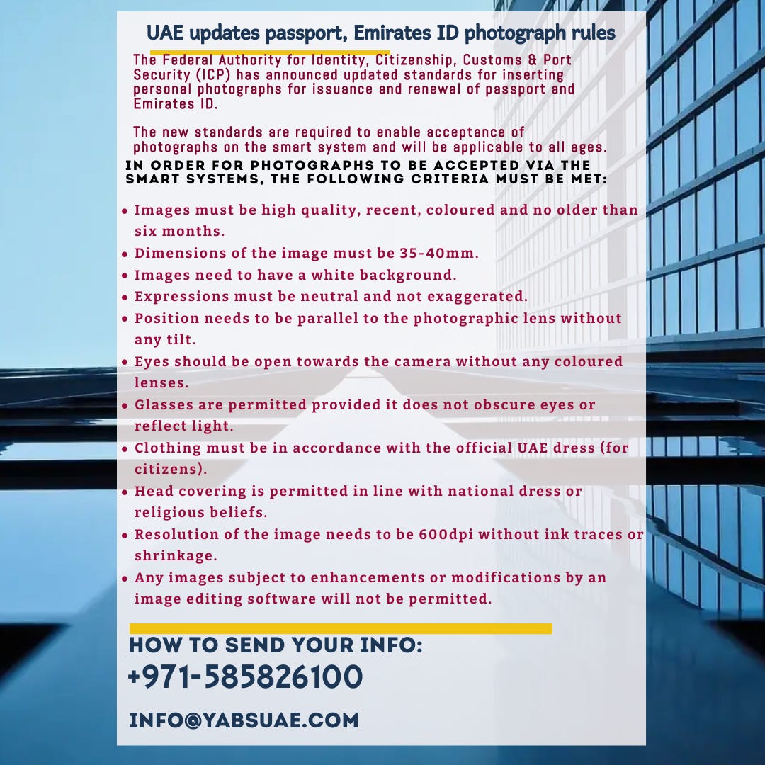 UAE updates passport, Emirates ID photograph rules - Dubai Business ...
