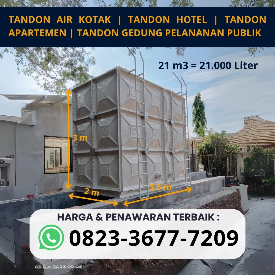 PILIHAN NO.1! 0823–3677–7209, Tandon Air Kotak untuk Hotel di Bangkalan ...