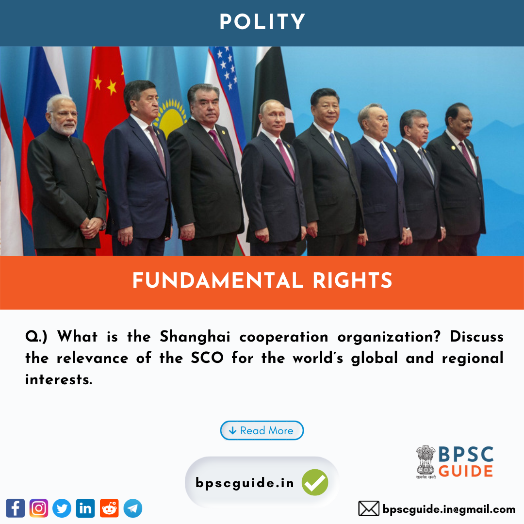 Q.) What is the Shanghai cooperation organization? Discuss the ...