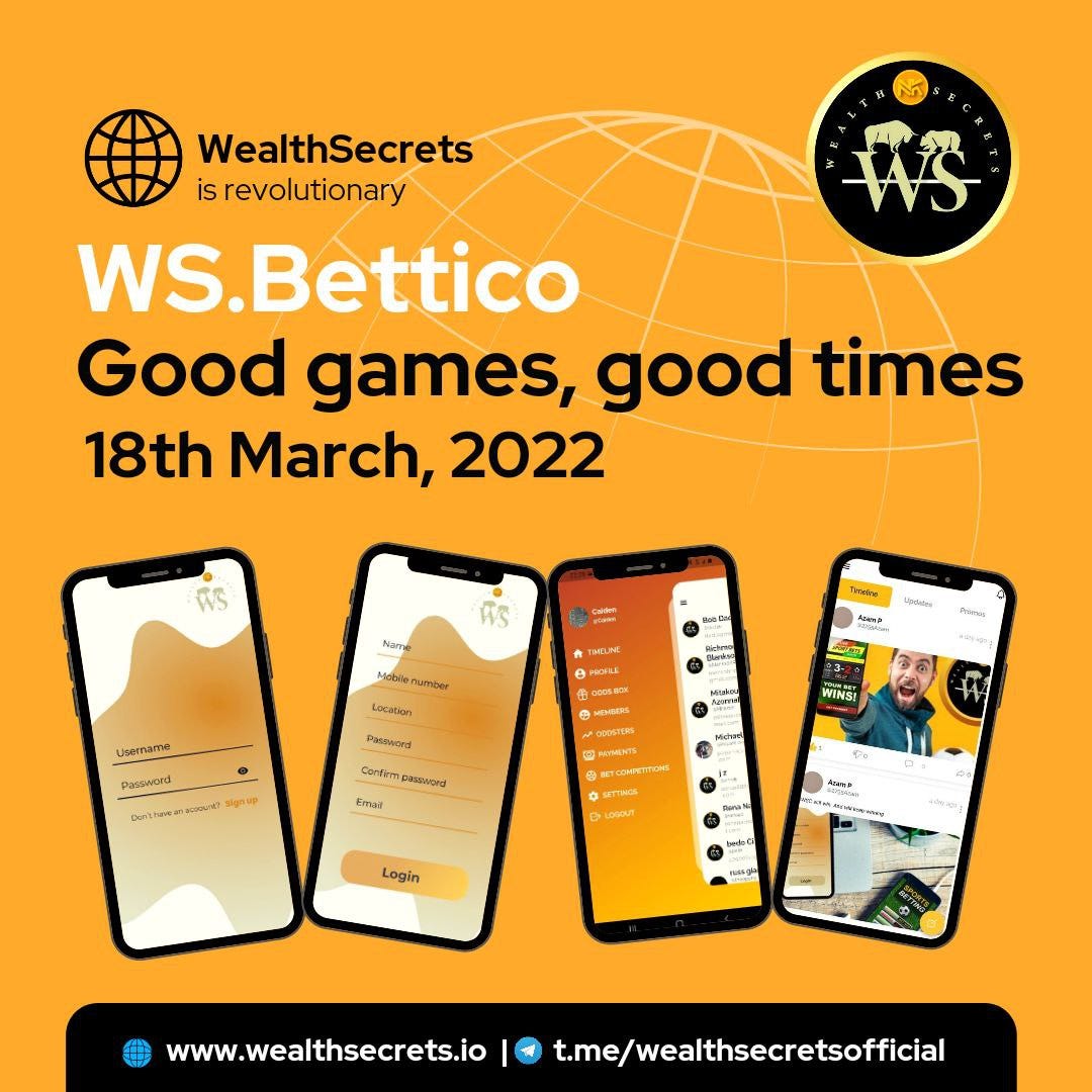 WS.Bettico app will be available for download soon - Wealth Secrets ...