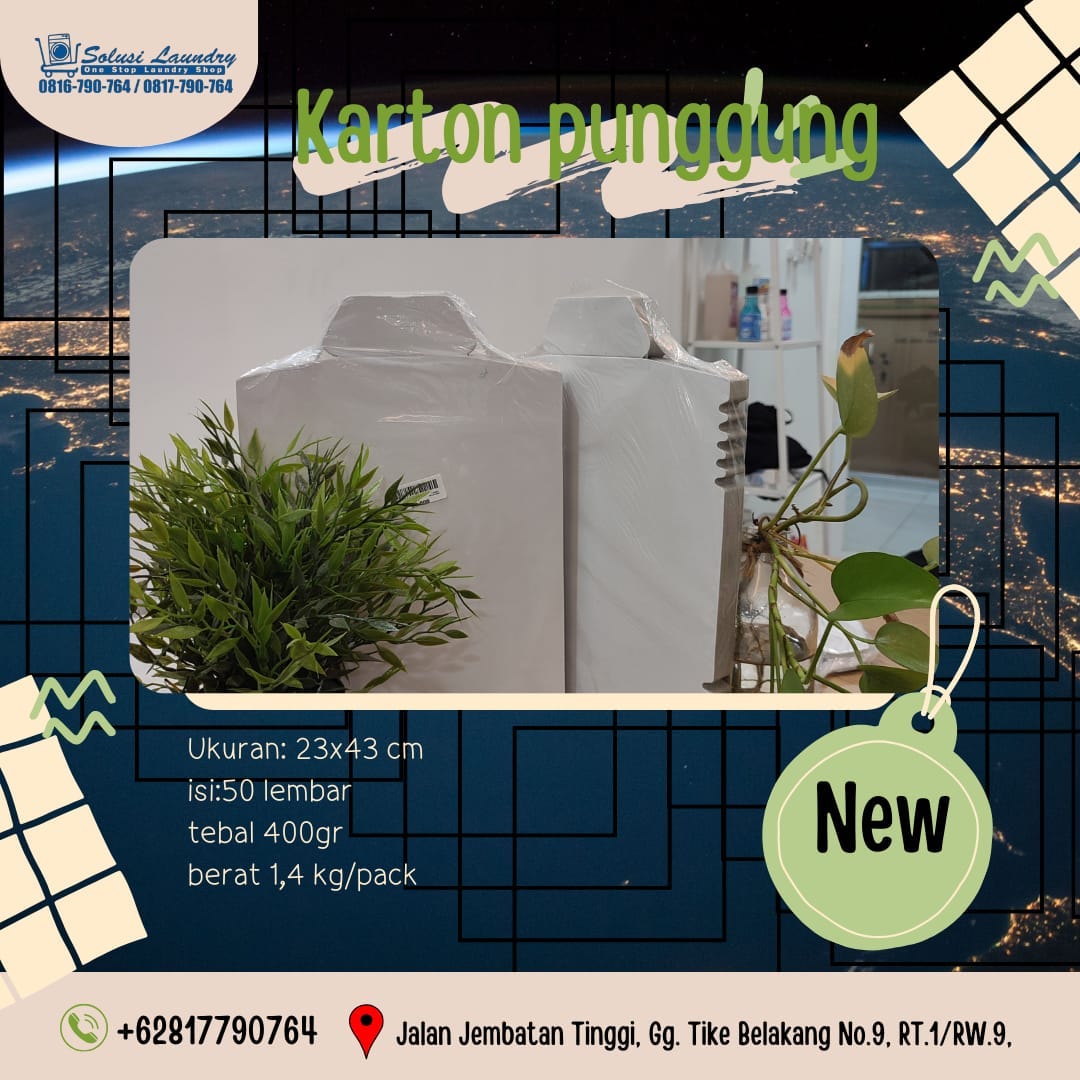 KARTON PUNGGUNG Ukuran: 23cm x 34cm Isi: 50 Lembar Tebal Duplex: 400g ...