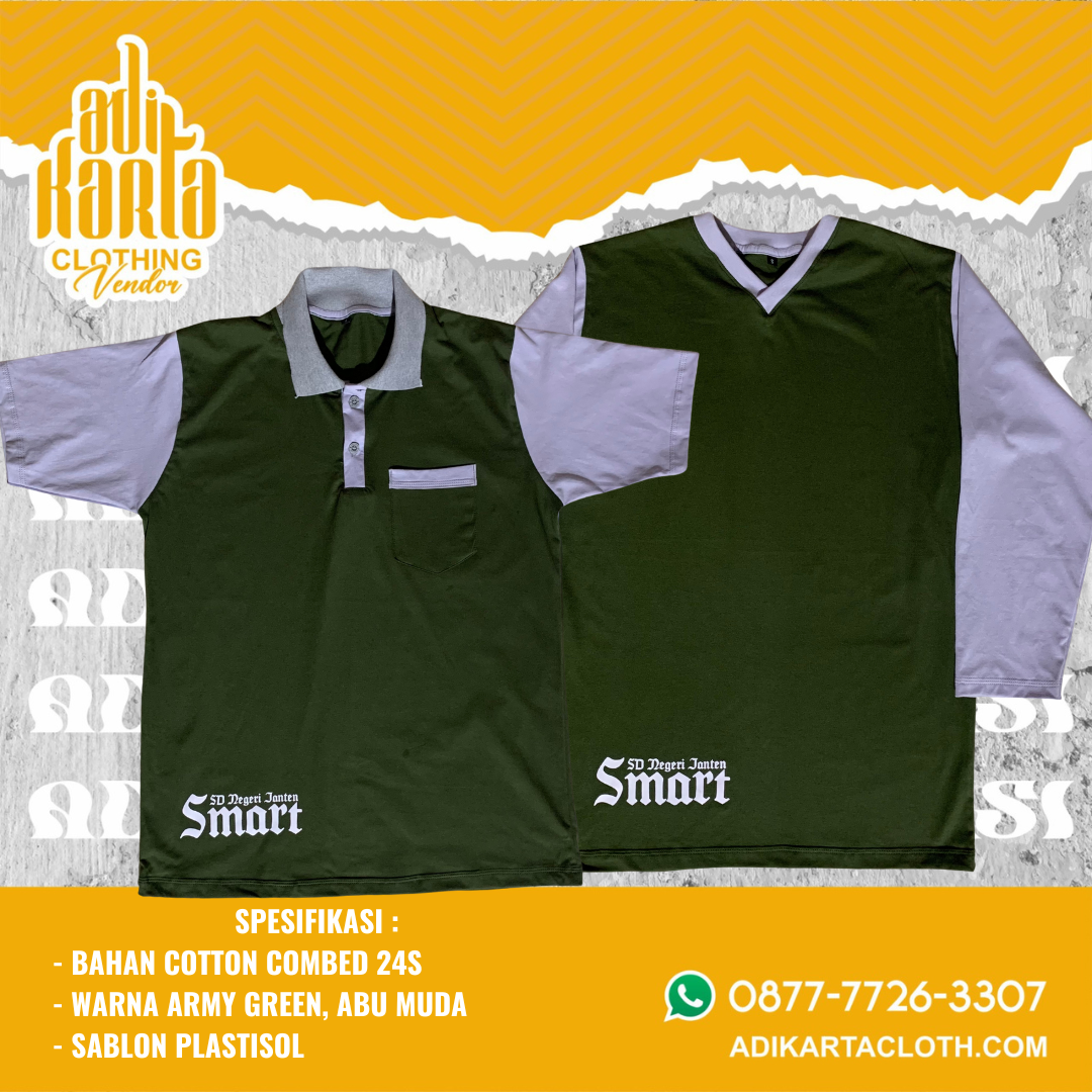 POLO SHIRT COTTON COMBED KOMBINASI ARMY DAN ABU MUDA | by Adikarta Cloth | Mar, 2024 | Medium