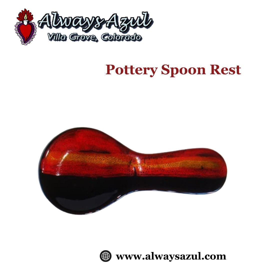 Pottery Spoon Rest - Always Azul - Medium