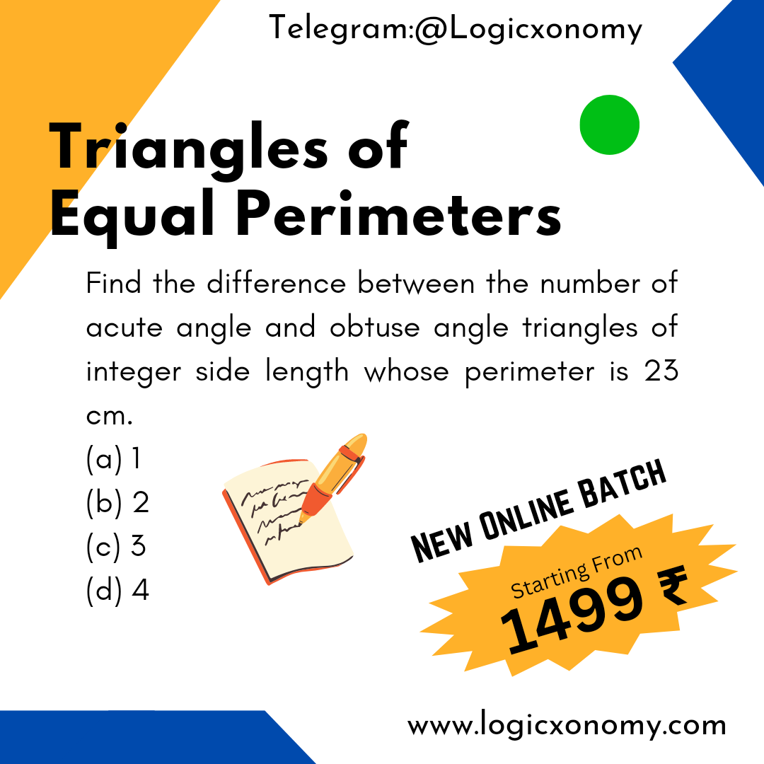 Find the number of Acute angles and Obtuse angle triangles for a given ...