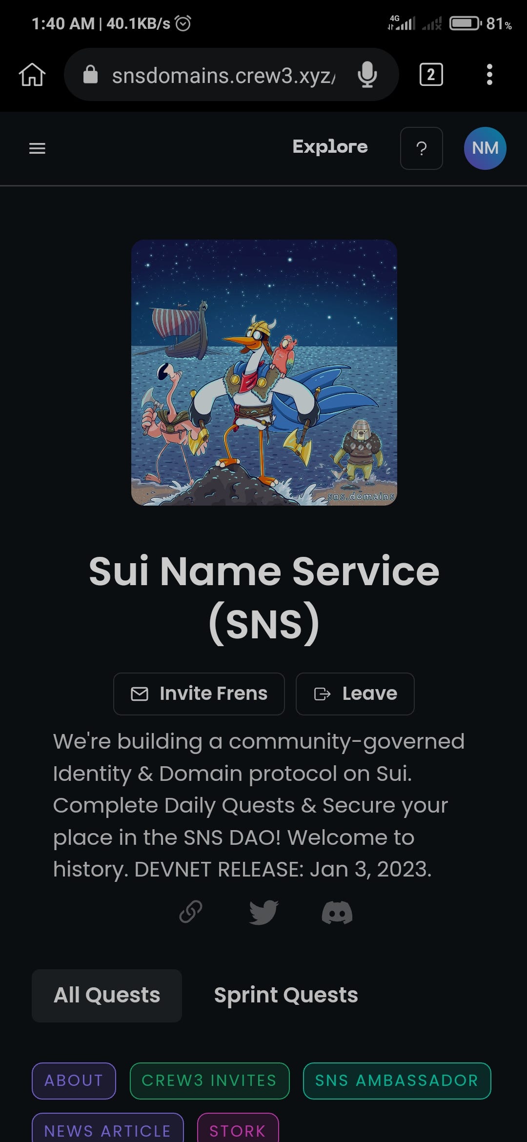 $SNS airdrop will include staff members, early contributors, content creators, and domain owners ...