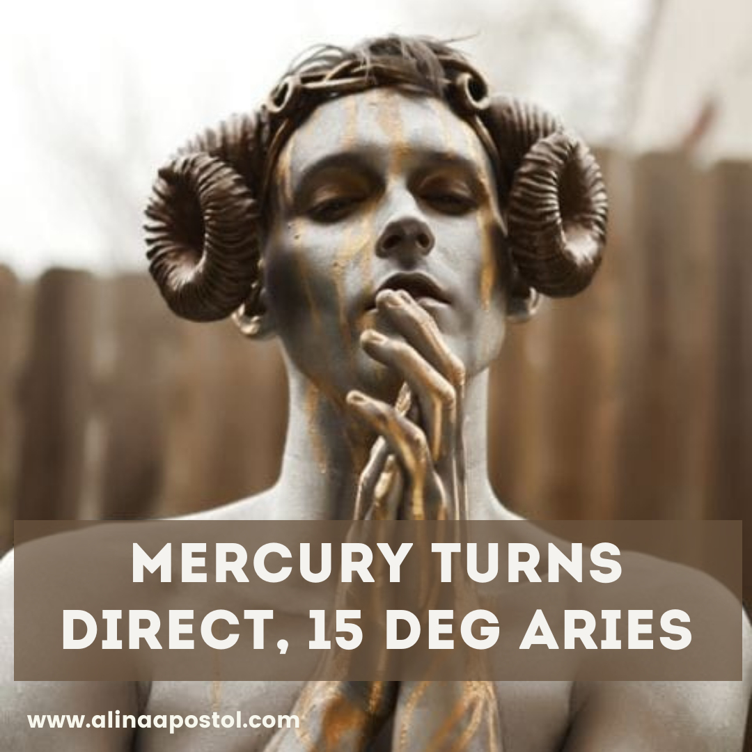 Mercury Moves Direct, 15 deg Aries | by Therapeutic Astrology with ...