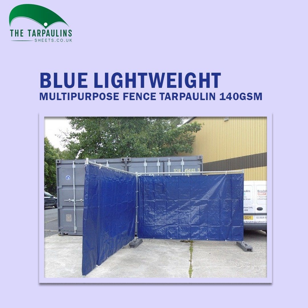 BLUE LIGHTWEIGHT MULTIPURPOSE FENCE TARPAULIN 140GSM - Tarpalins Sheets ...