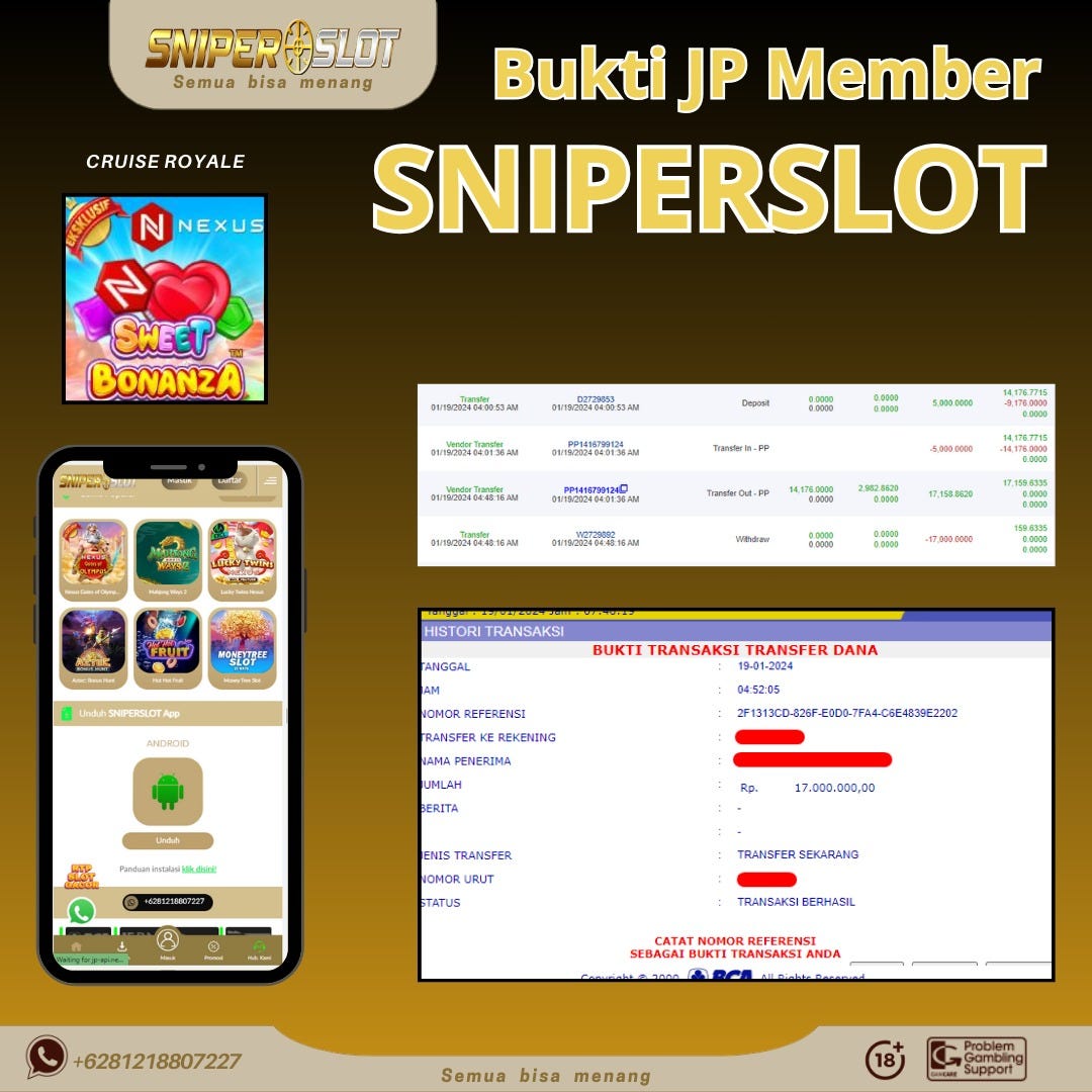 BUKTI JP MEMBER SNIPERSLOT HARI JUMAT 19 JANUARY 2024 Selamat atas kemenangan besar yang di ...