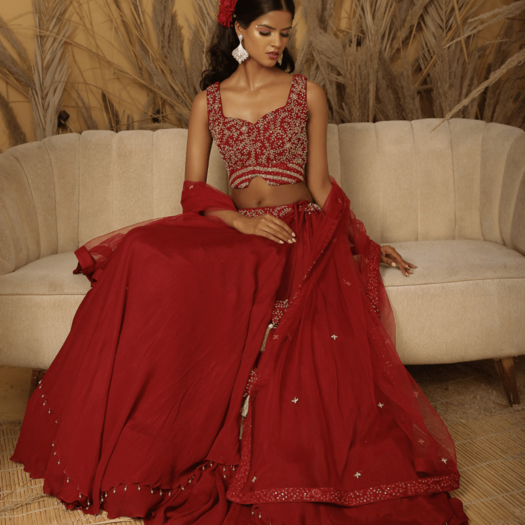 Double Layer Lehenga - Not Just Trivia - Medium