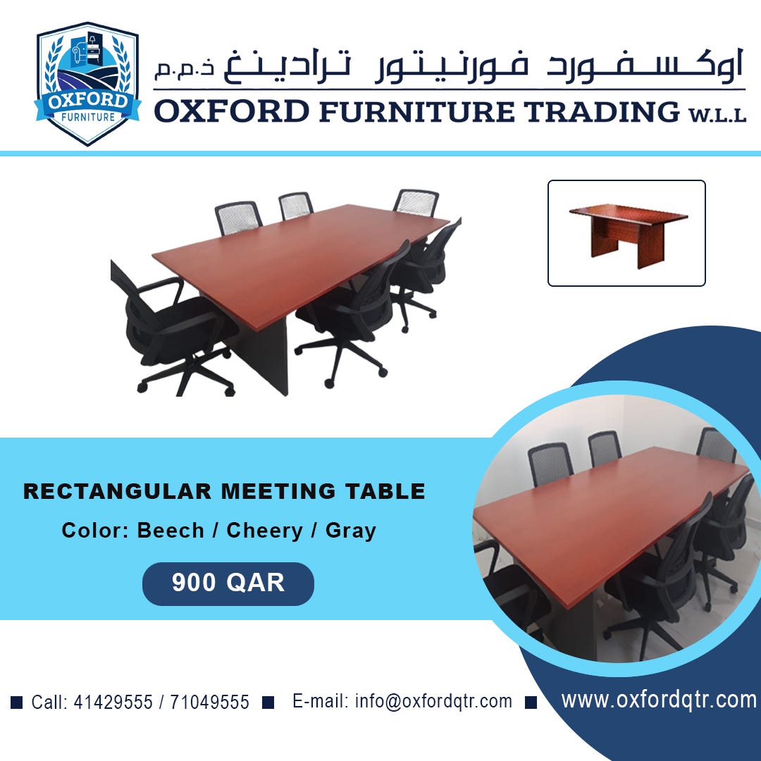 Rectangular Meeting Table - Oxford Furniture Qatar - Medium