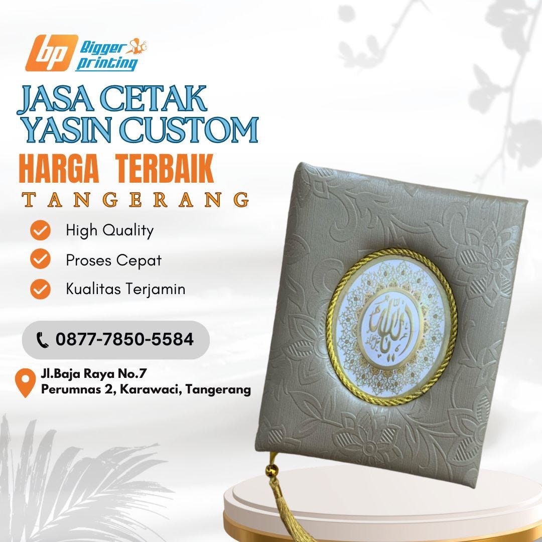 HARGA TERBAIK Wa./Call 0877–7850–5584, Cetak Yasin di Benda - Cetak Yasin Tangerang - Medium